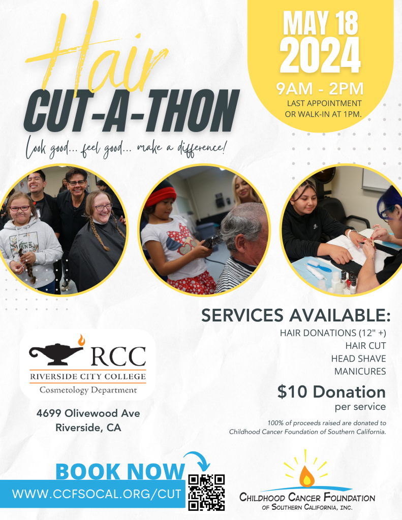 Saturday May 18, Childhood Cancer Foundation of Southern California Cut-A-Thon - Wigs For Kids