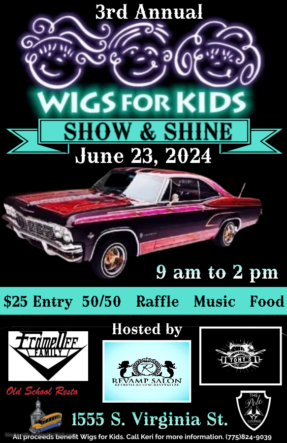 Sunday, June 23, 3rd Annual Show & Shine Car Show - Wigs For Kids