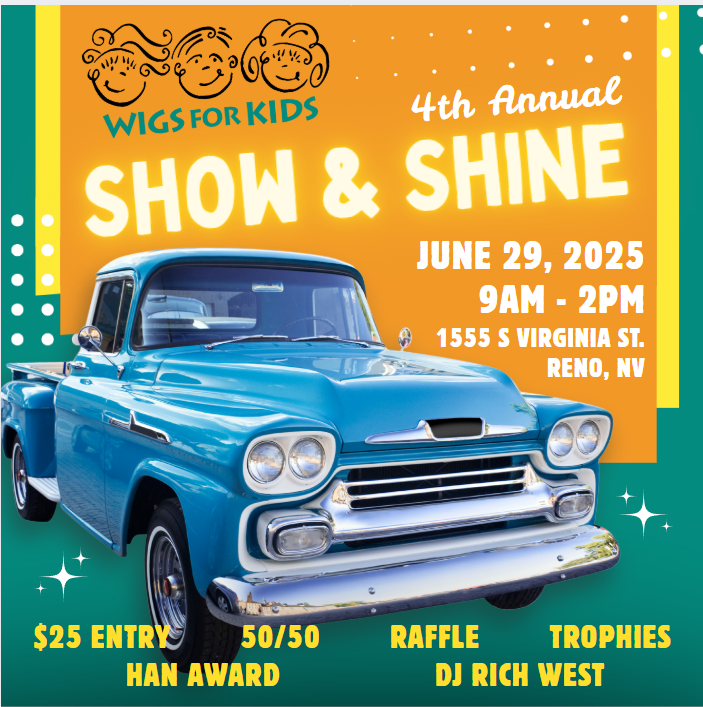 Sunday, June 29, 4th Annual Show & Shine Car Show - Wigs For Kids